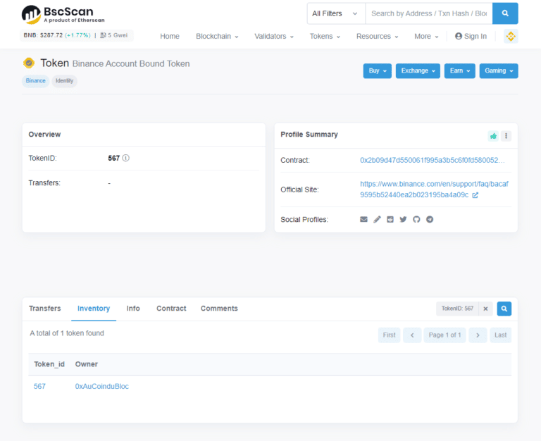 Comment mint son Binance Account Bound (BAB) Token