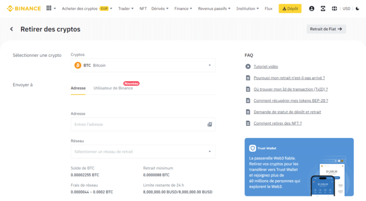 Comment transférer ses cryptos depuis Binance vers un Ledger