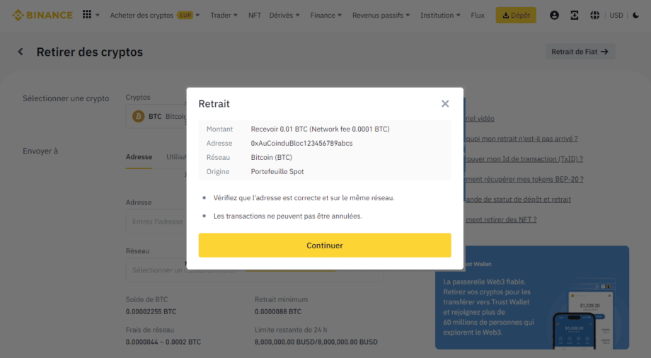 Comment transférer ses cryptos depuis Binance vers un Ledger