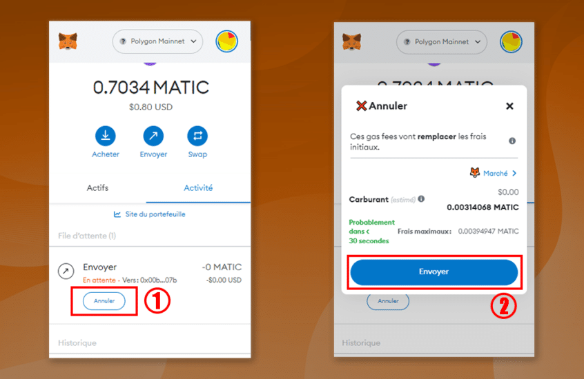 Comment annuler ou accélérer une transaction avec MetaMask