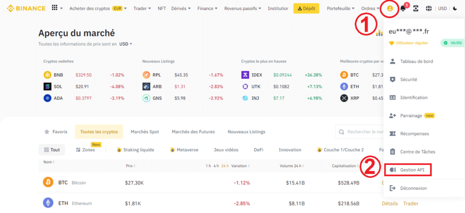 Comment créer sa clé API sur Binance ? - Au Coin du Bloc