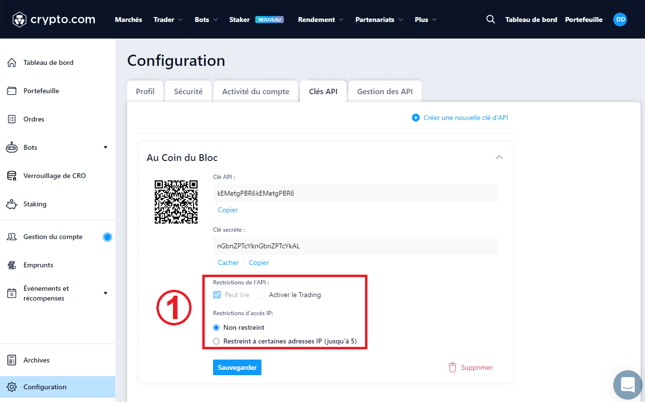 Comment créer sa clé API sur Crypto.com ? - Au Coin du Bloc